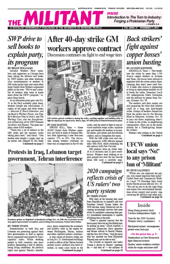 The Turn to Industry: Forging a Proletarian Party – The Militant