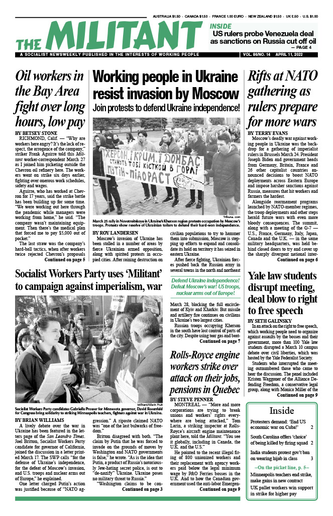 The Militant – A socialist newsweekly published in the interests of ...