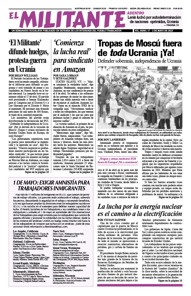 The Militant – A socialist newsweekly published in the interests of ...