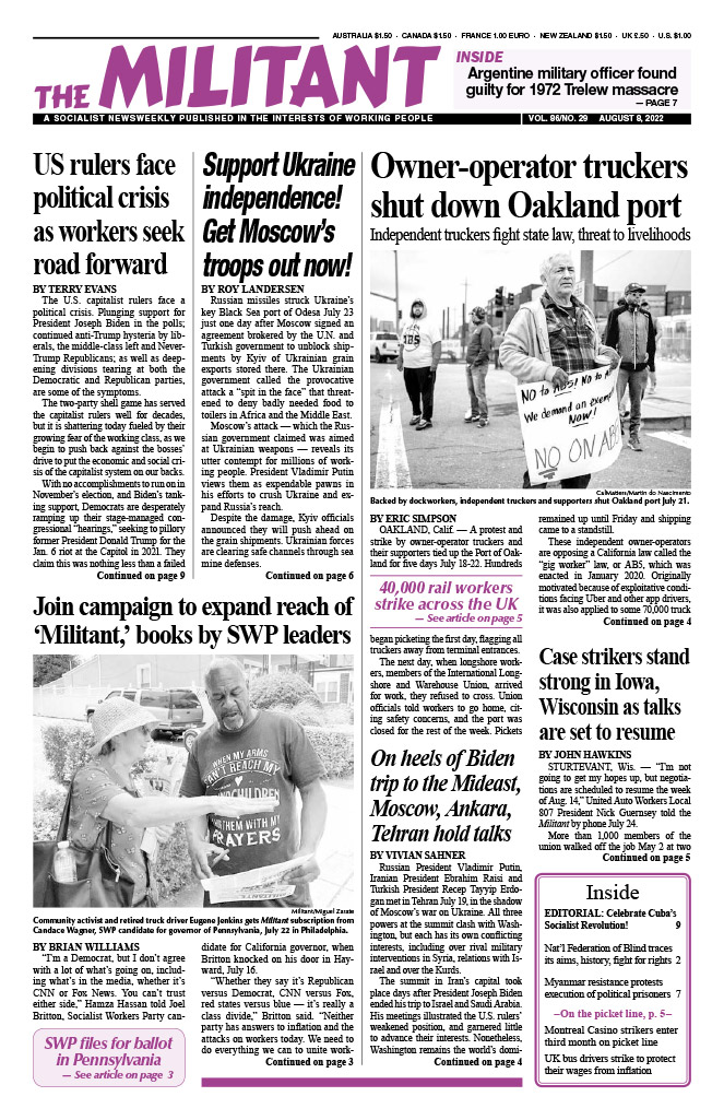 The Militant – A socialist newsweekly published in the interests of ...