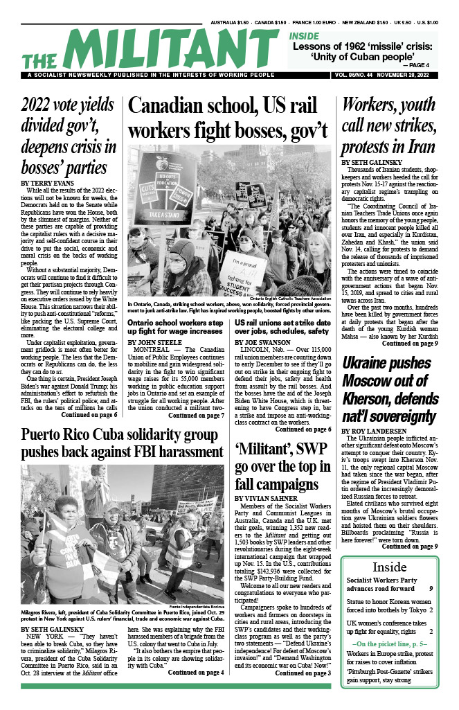 Lessons of Cuban ‘missile’ crisis: ‘Unity of Cuban people’ – The Militant