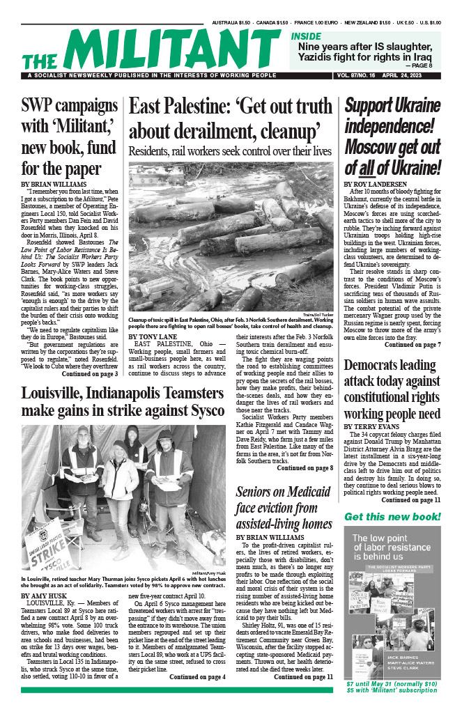 Vol. 87/No. 16 – The Militant