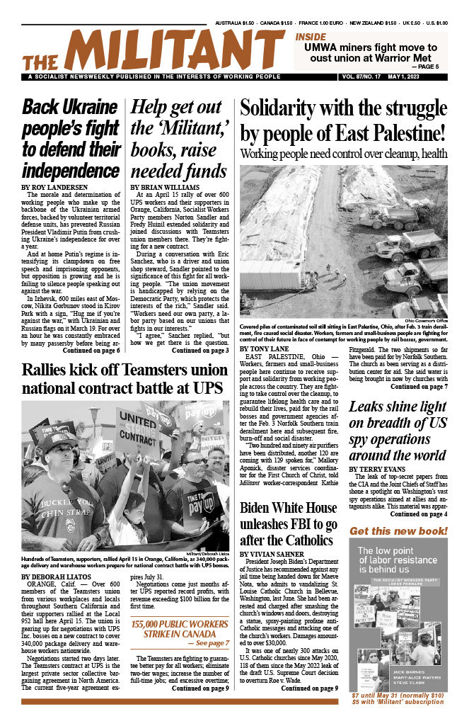 Vol. 87/No. 17 – The Militant