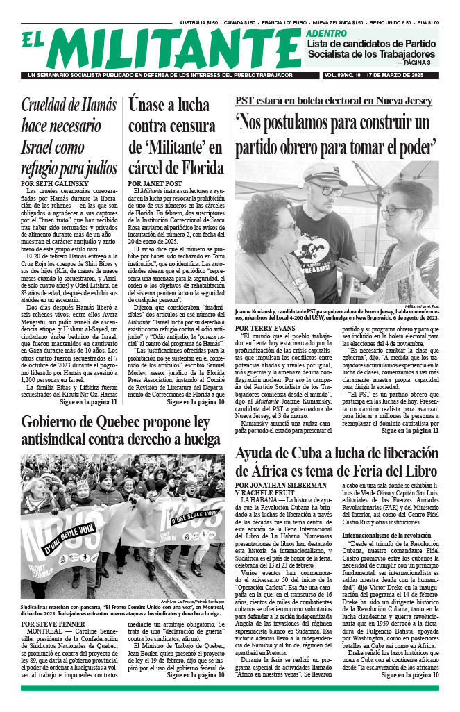 ‘We run to build a party for workers to take power’ – The Militant