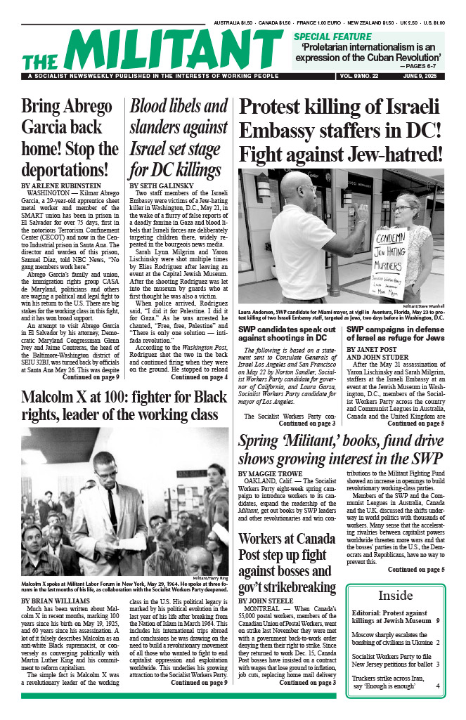 The Militant – A socialist newsweekly published in the interests of ...