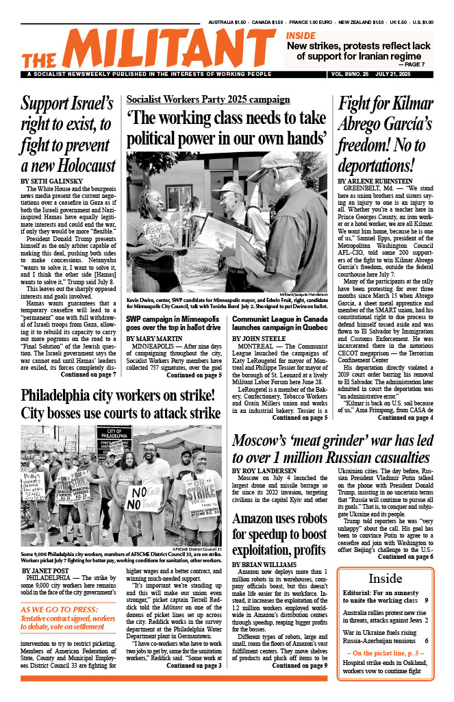 The Militant – A socialist newsweekly published in the interests of ...