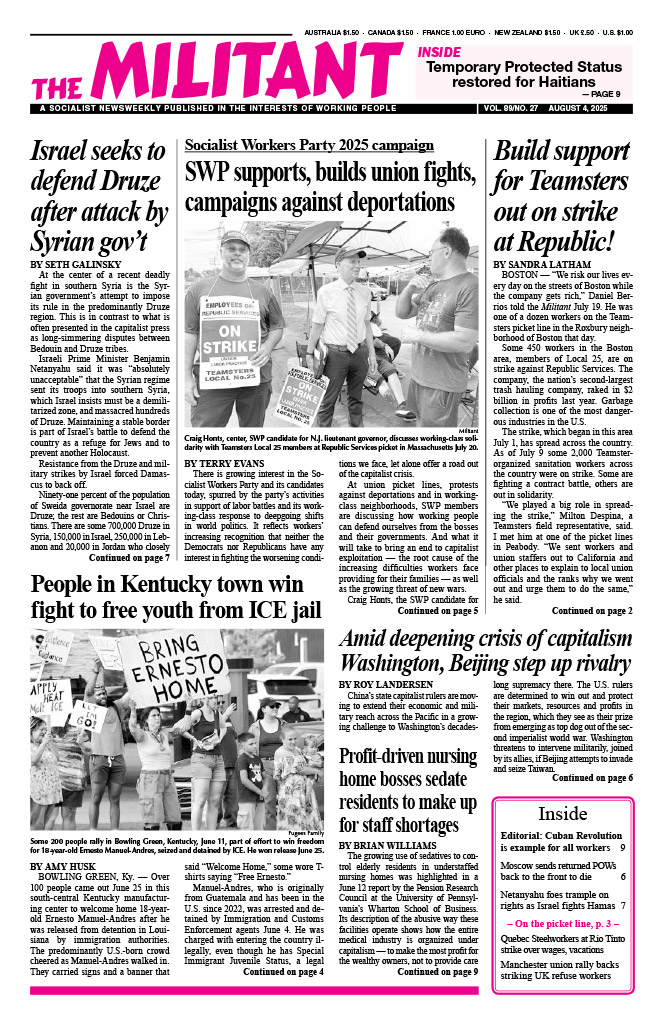 The Militant – A socialist newsweekly published in the interests of ...